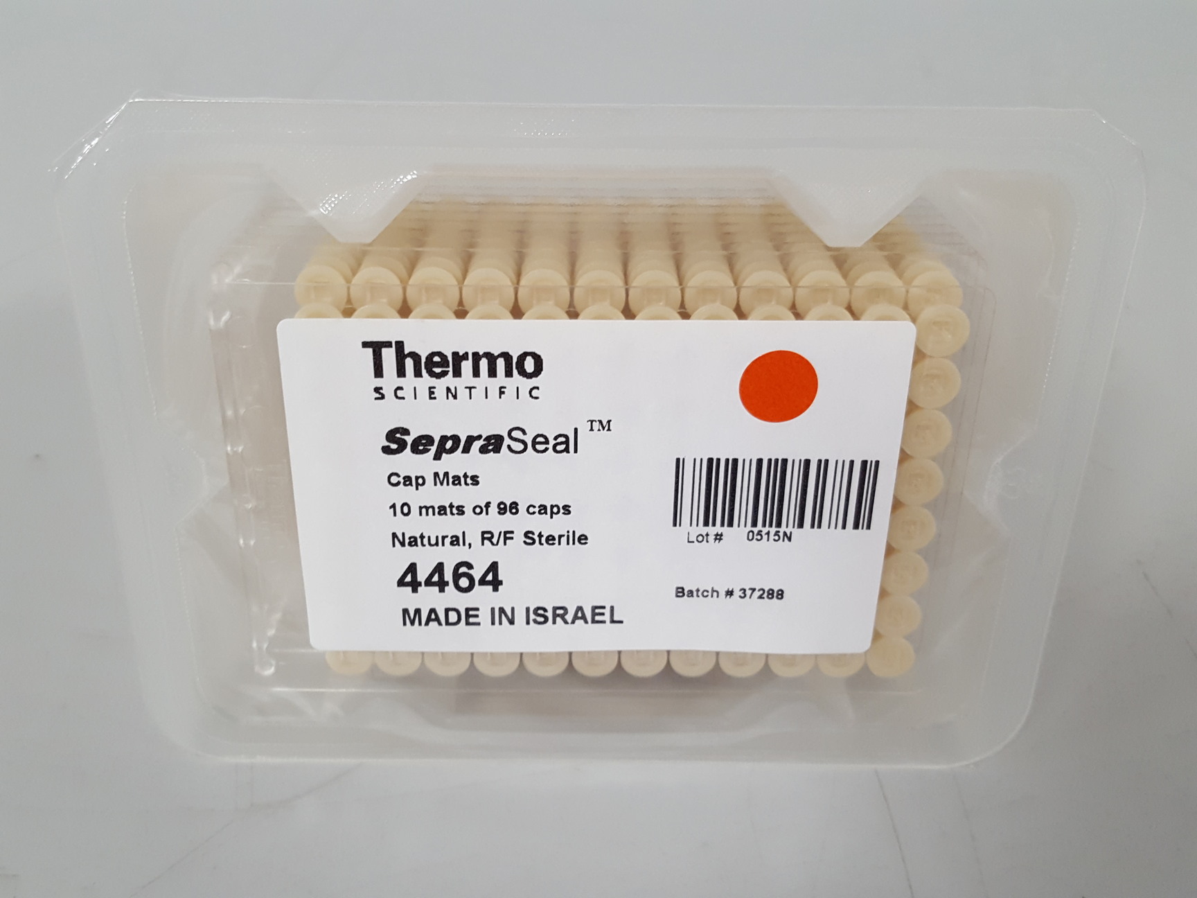 Thermo Scientific SepraSeal 4464 Cap Mats Lab 60 Packs, 57600 pieces