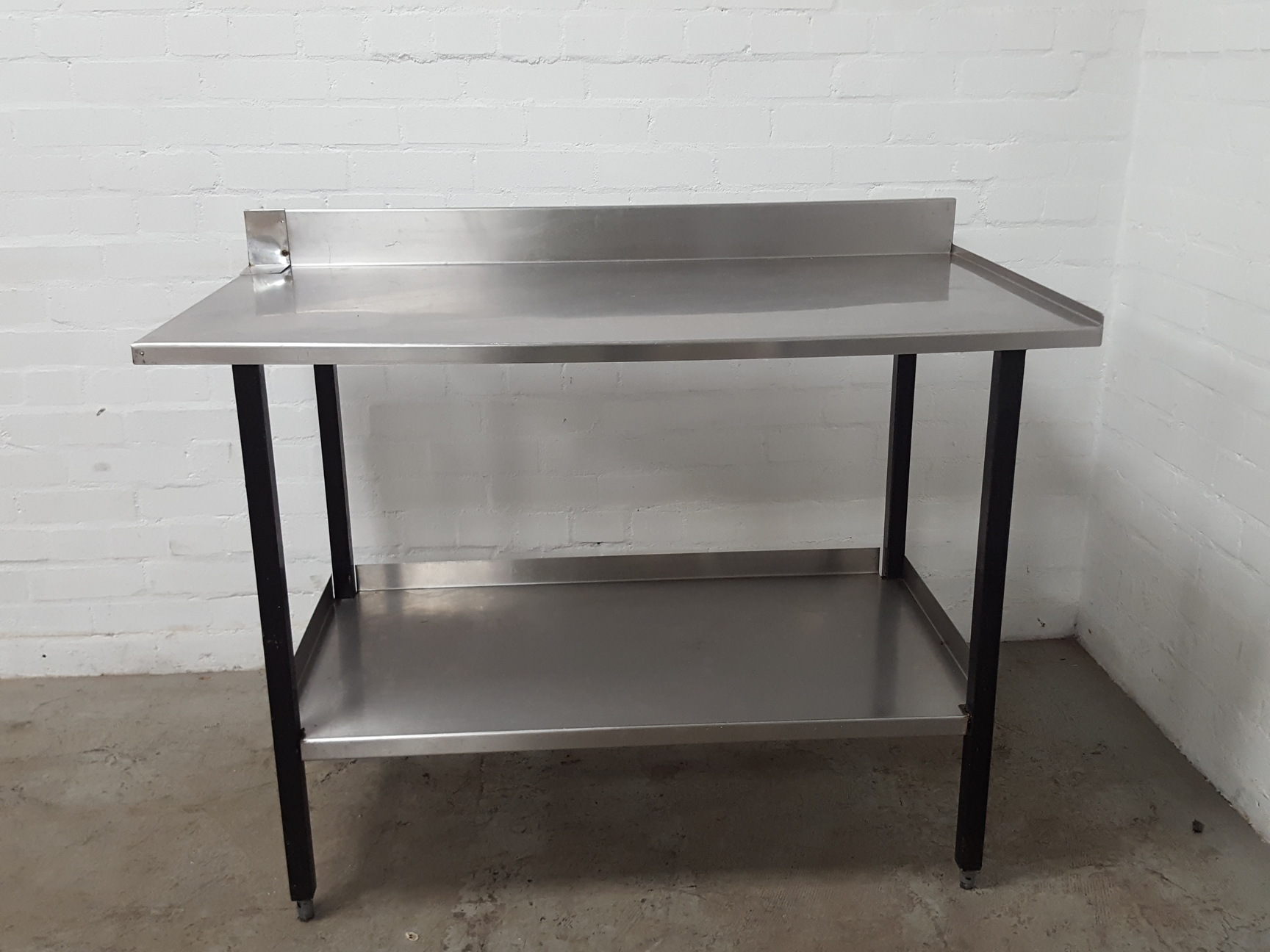 Double Rack Stainless Steel Catering Table Worktop 122x66x86.5cm