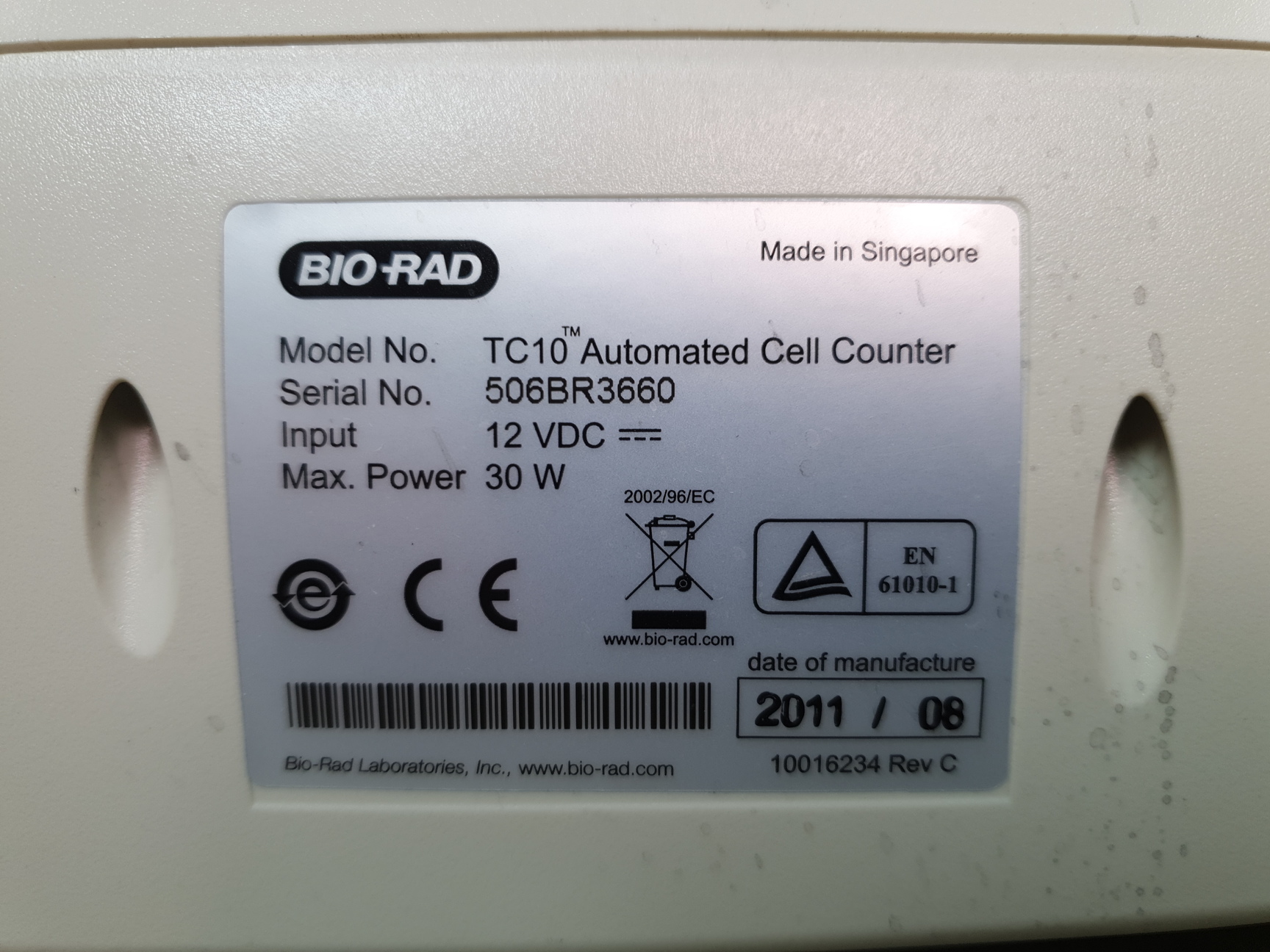 Bio Rad TC10 Automated Cell Counter Spares / Repair