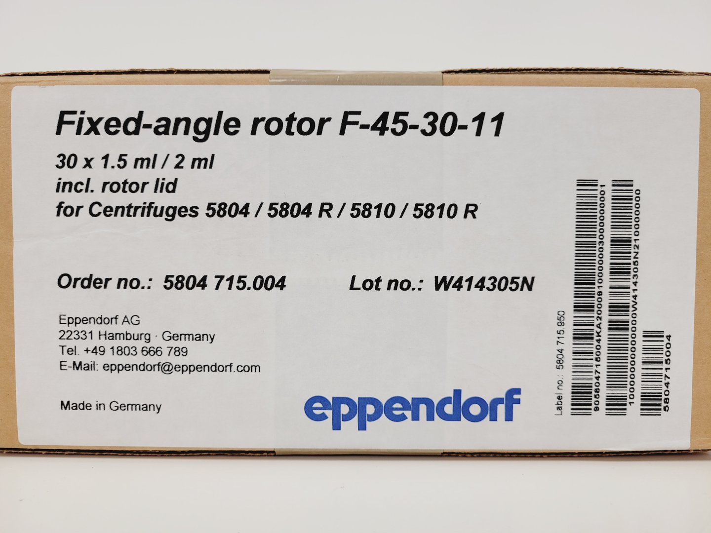 Eppendorf Fixed-Angle Rotor F-45-30-11